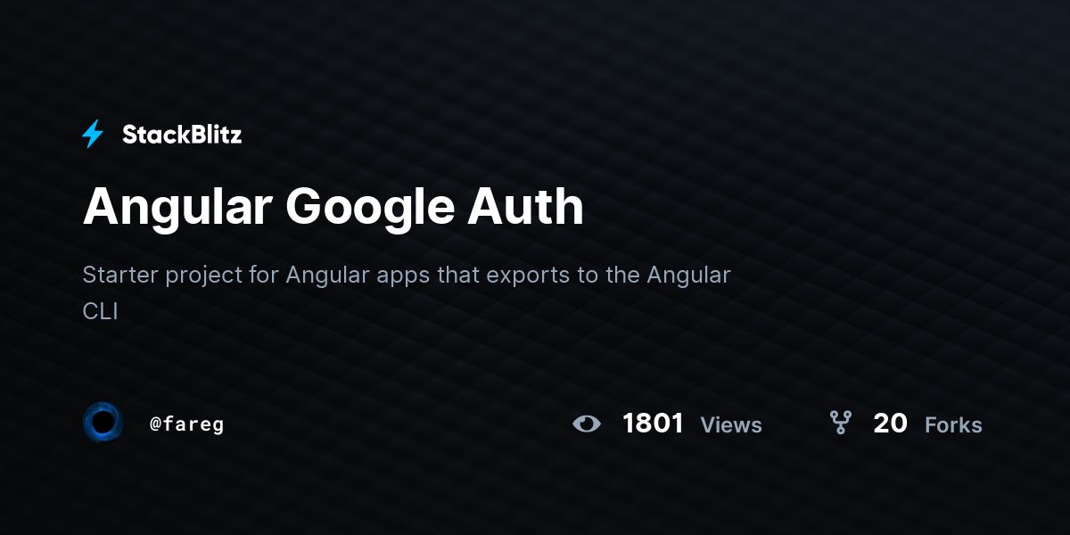 Angular Google Auth - StackBlitz