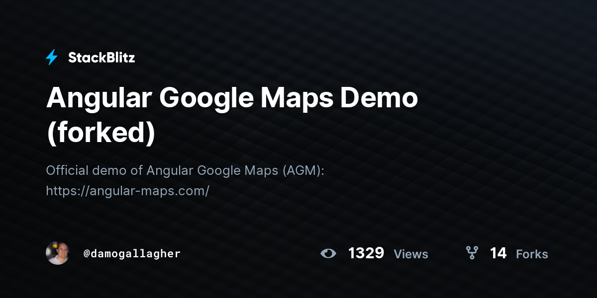 Angular Google Maps Demo (forked) - StackBlitz
