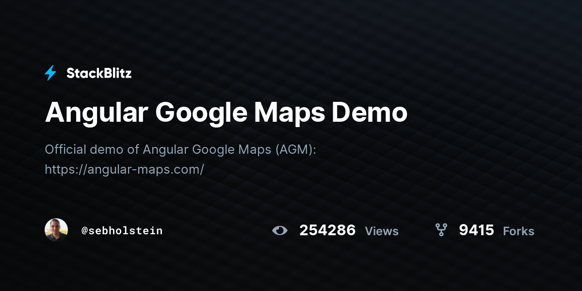 Angular Google Maps Demo - StackBlitz