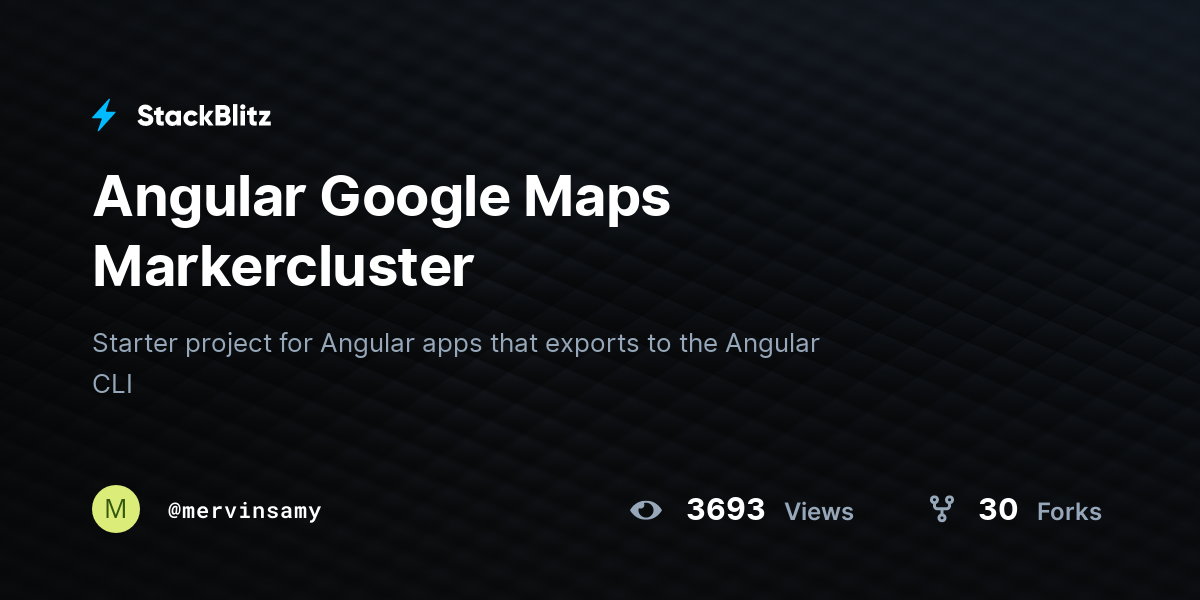 Angular Google Maps Markercluster - StackBlitz