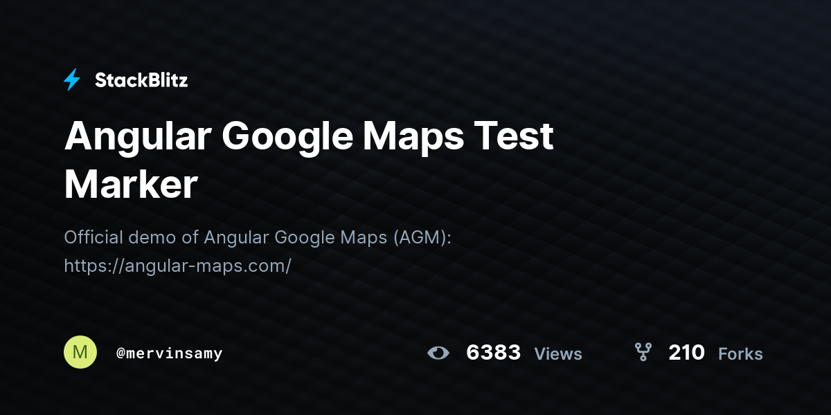 Angular Google Maps Test Marker - StackBlitz
