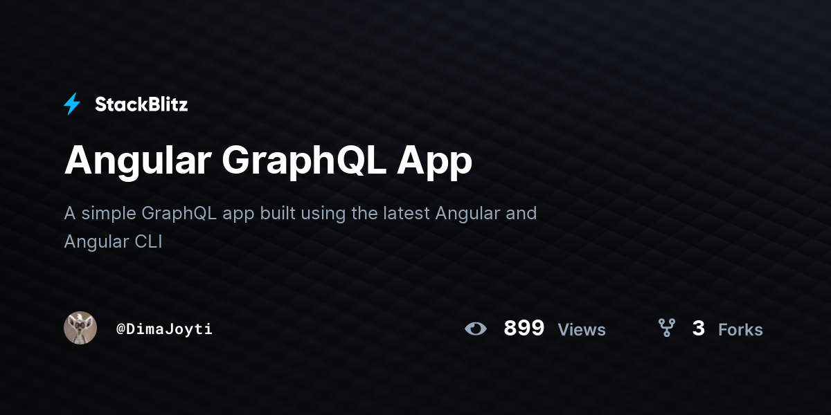 Angular GraphQL App - StackBlitz