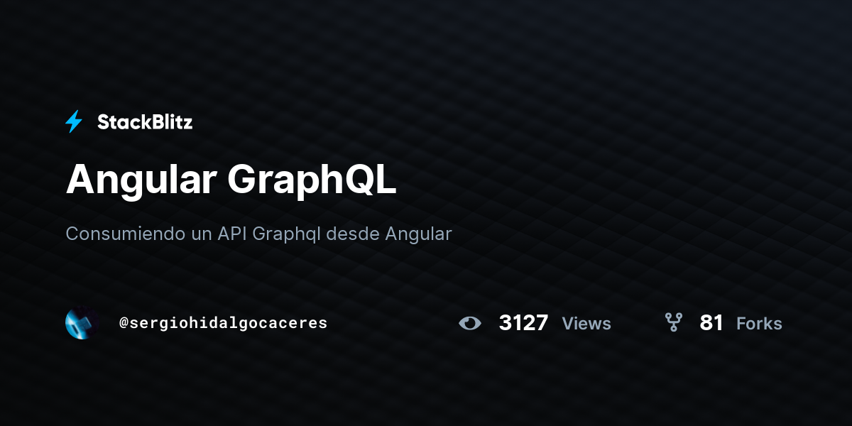 Angular GraphQL - StackBlitz