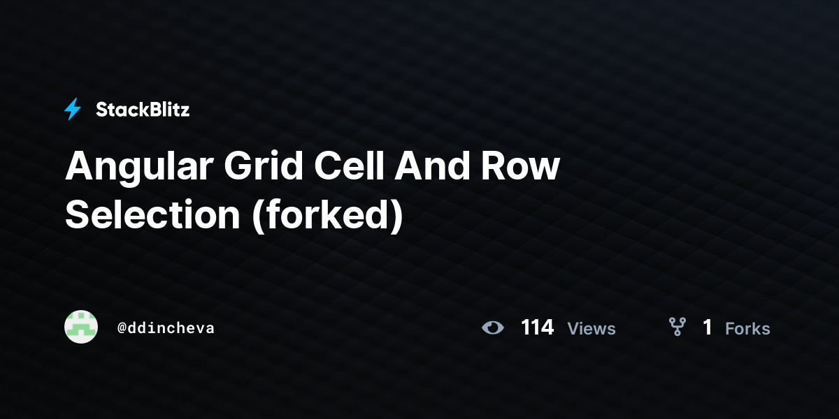 Angular Grid Cell And Row Selection Forked Stackblitz 2006