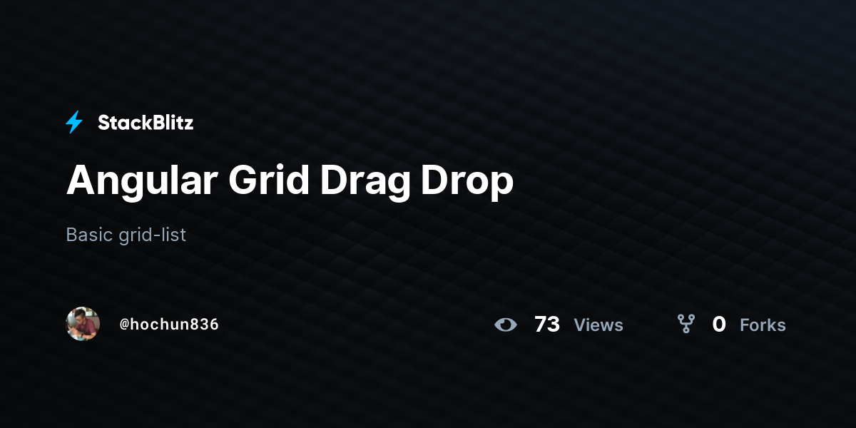 Angular Grid Drag Drop - StackBlitz