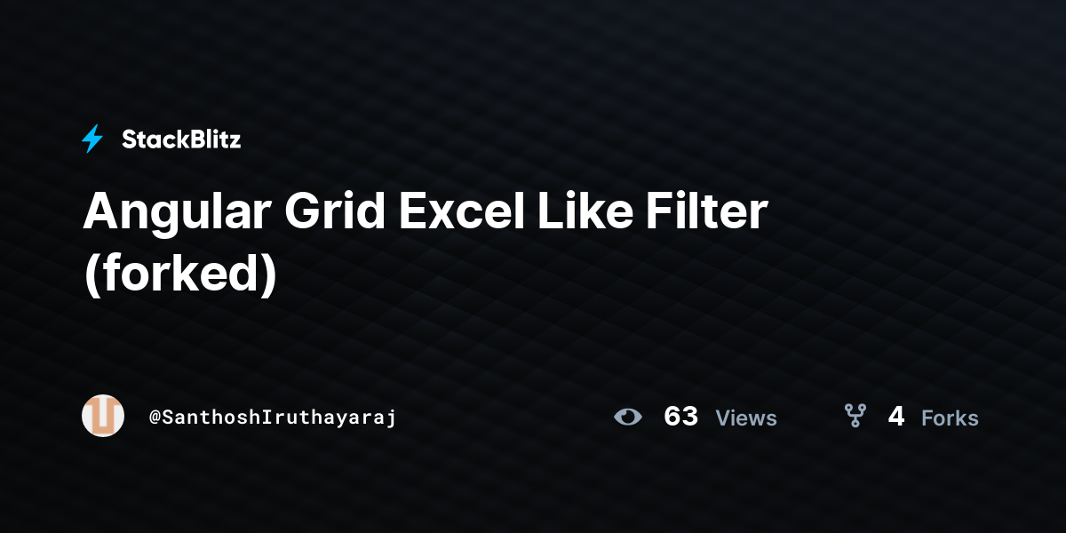 Angular Grid Excel Like Filter (forked) - StackBlitz