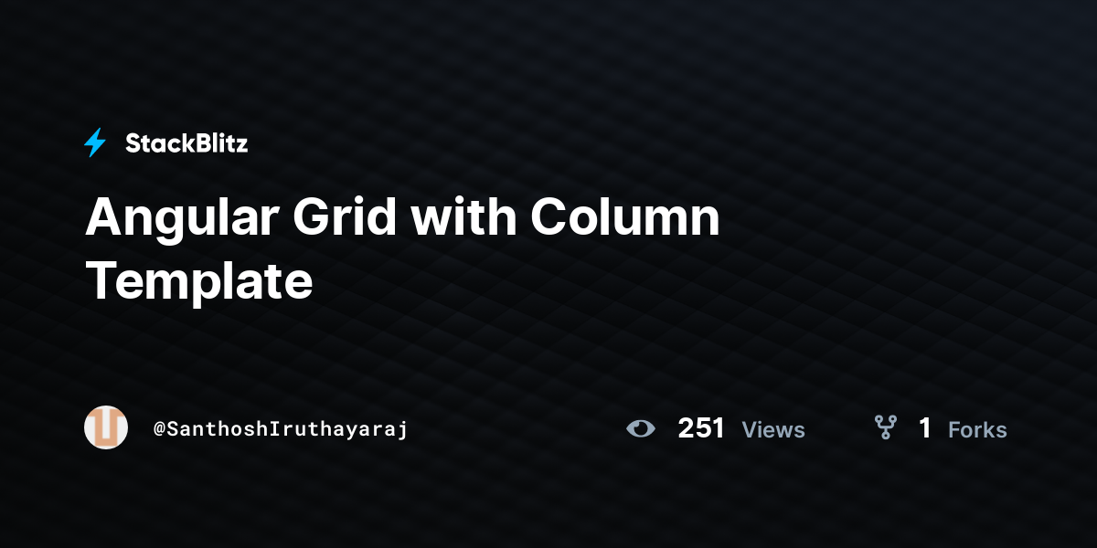 Angular Grid with Column Template - StackBlitz