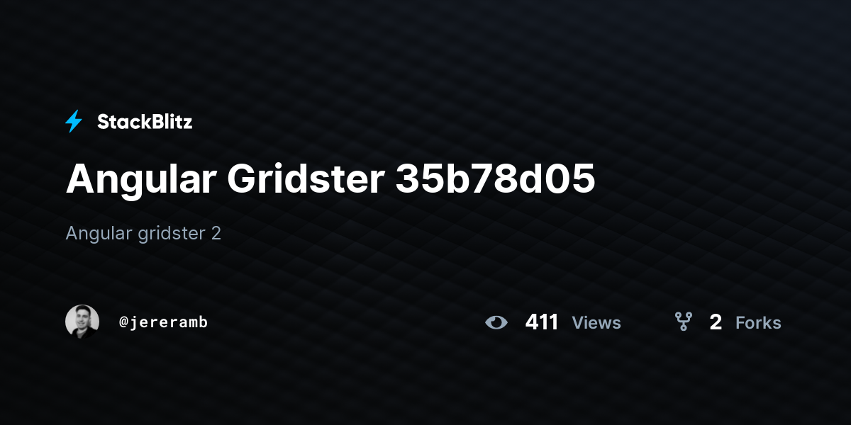 Angular Gridster 35b78d05 - StackBlitz