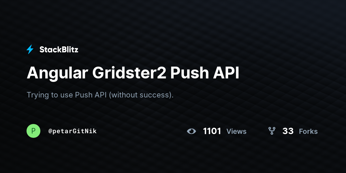 Angular Gridster2 Push API - StackBlitz