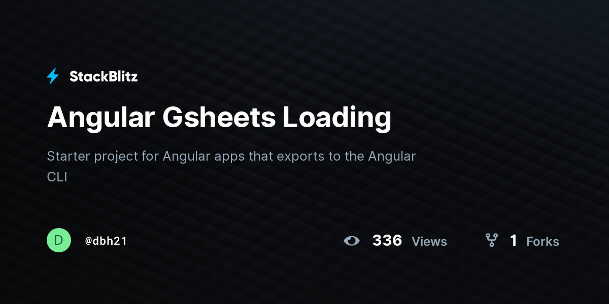 Angular Gsheets Loading - StackBlitz