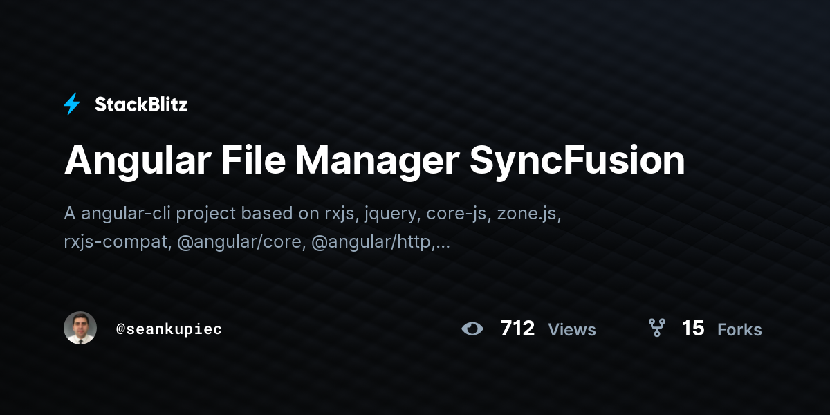 Angular File Manager SyncFusion - StackBlitz