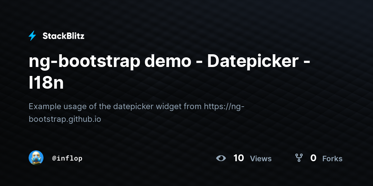 ng-bootstrap demo - Datepicker - I18n - StackBlitz