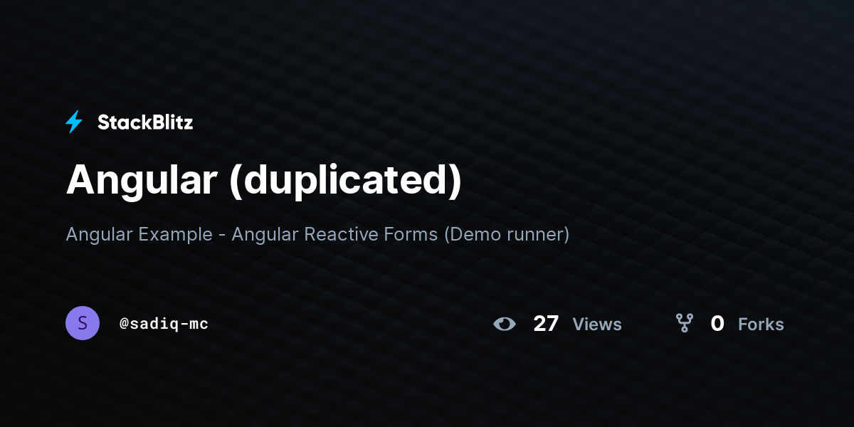 Angular (duplicated) - StackBlitz
