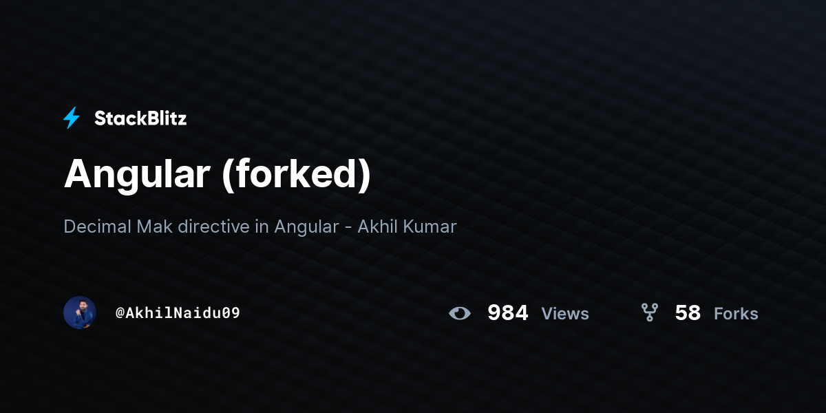 Angular (forked) - StackBlitz