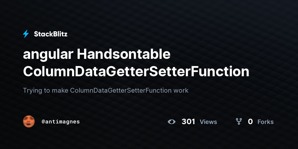 angular Handsontable ColumnDataGetterSetterFunction - StackBlitz