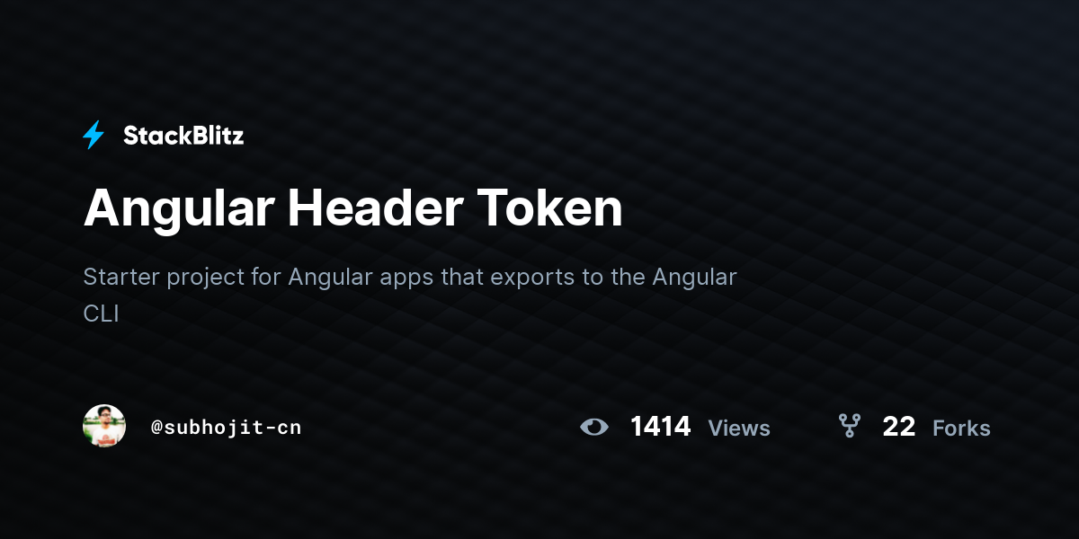 Angular Header Token - StackBlitz