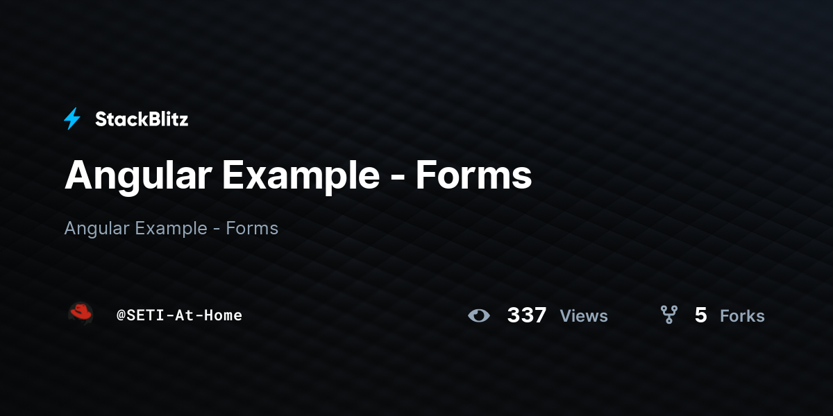 Angular Example - Forms - StackBlitz