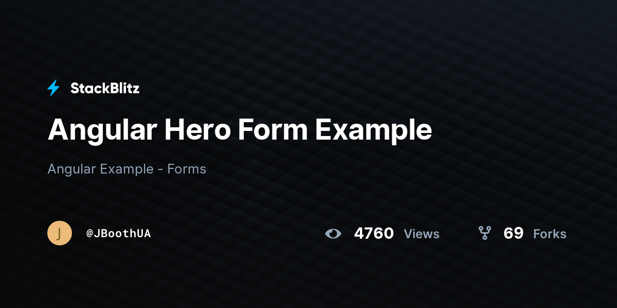 Angular Hero Form Example - StackBlitz