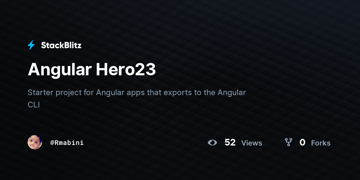 Angular Hero23 - StackBlitz
