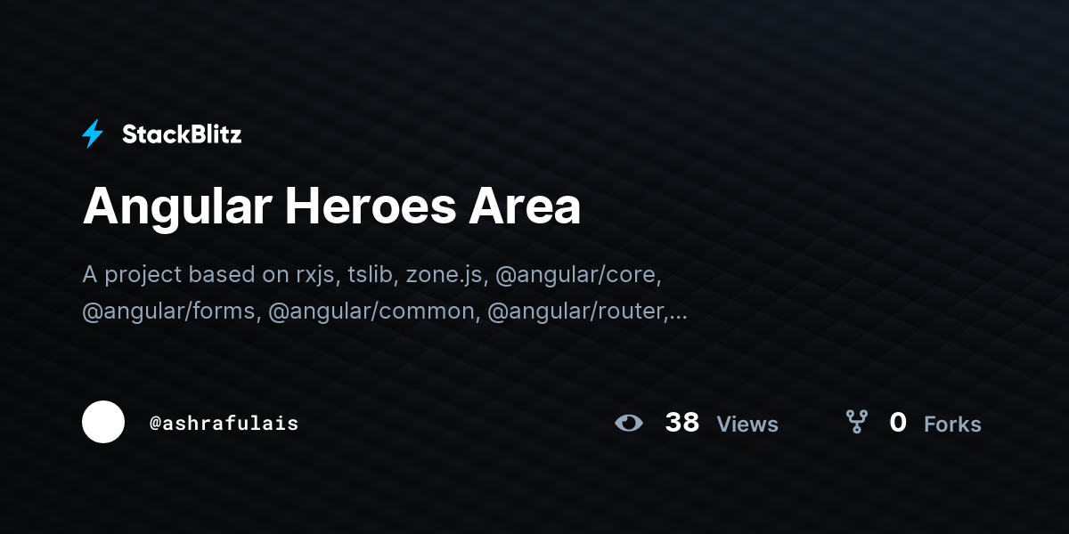 Angular Heroes Area - StackBlitz