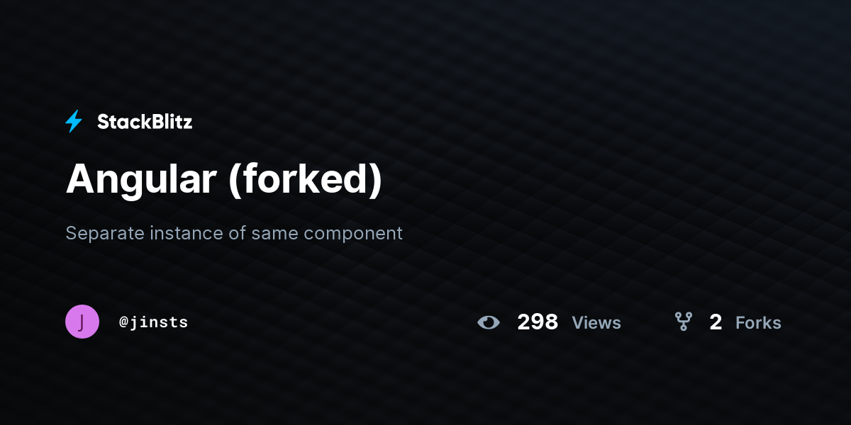 Angular (forked) - StackBlitz