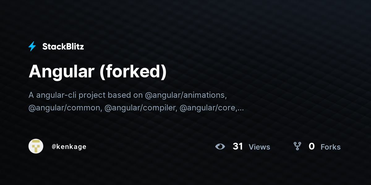 Angular (forked) - StackBlitz