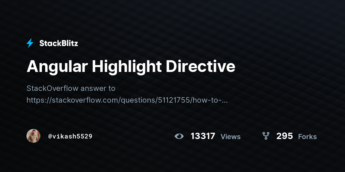 Angular Highlight Directive - StackBlitz