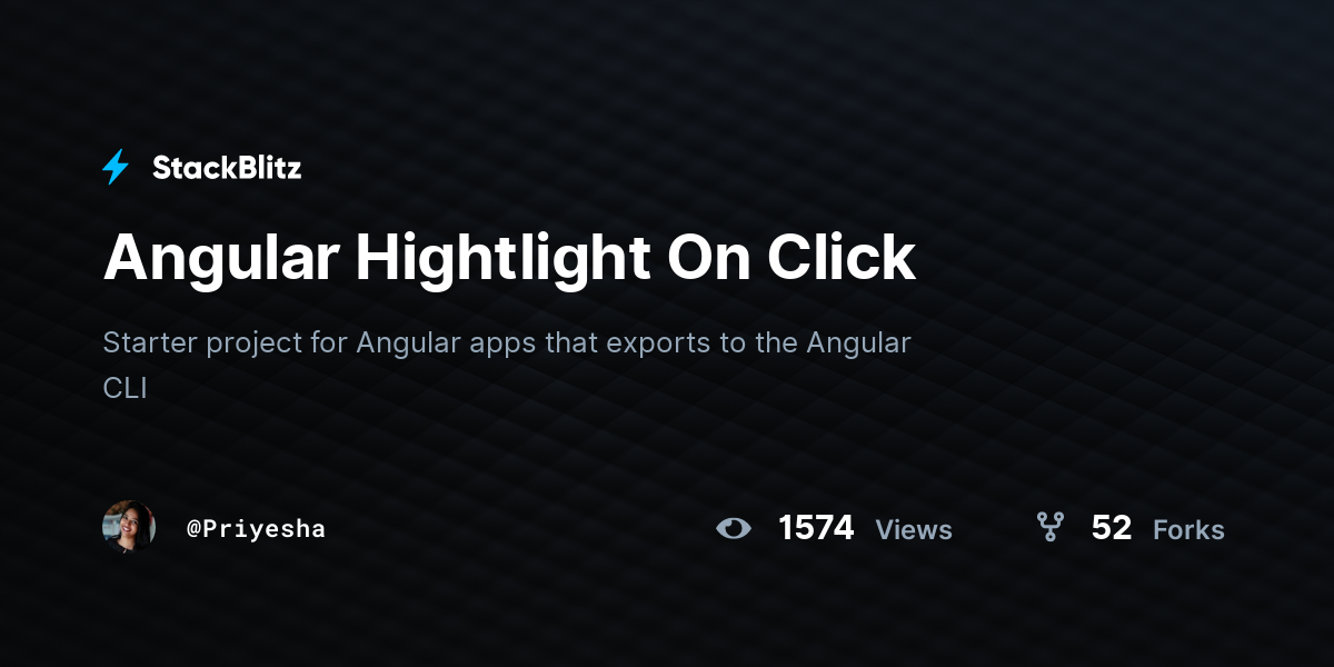 Angular Hightlight On Click - StackBlitz