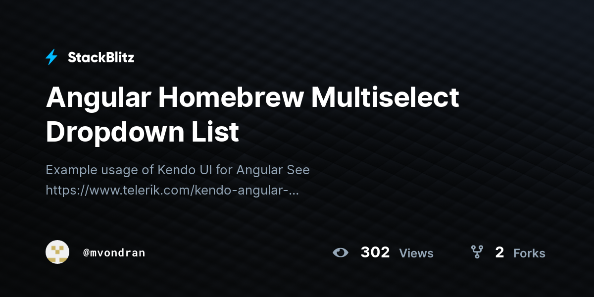 Angular Homebrew Multiselect Dropdown List Stackblitz