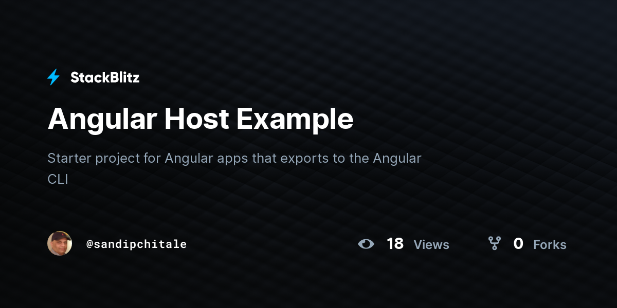 Angular Host Example - StackBlitz
