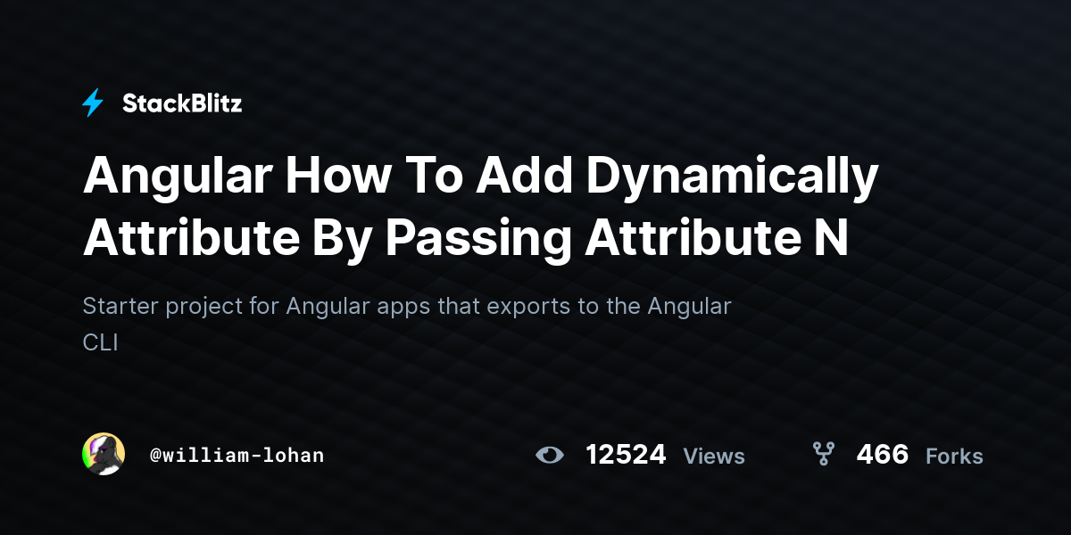 Angular How To Add Dynamically Attribute By Passing Attribute N ...