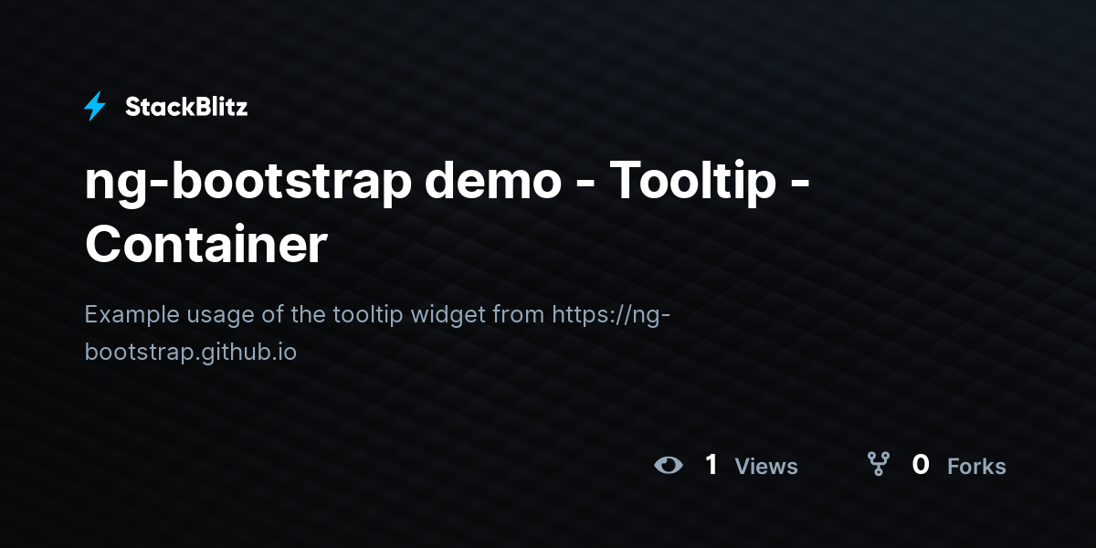 ng-bootstrap demo - Tooltip - Container - StackBlitz