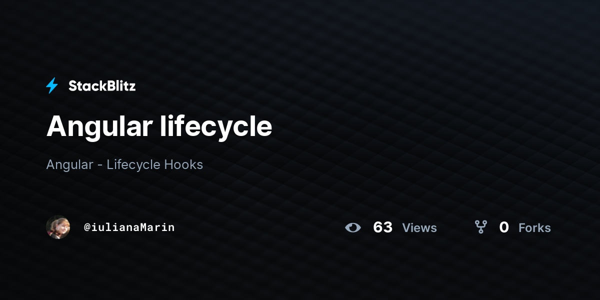 Angular lifecycle - StackBlitz