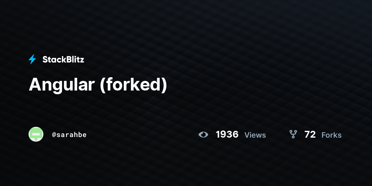 Angular (forked) - StackBlitz