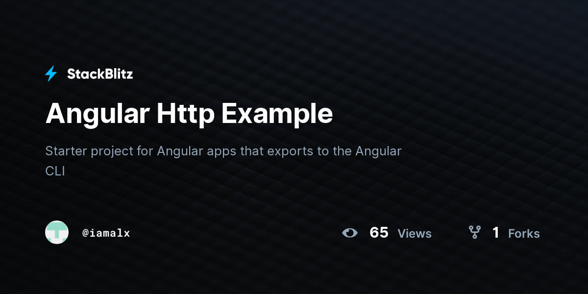 Angular Http Example - StackBlitz