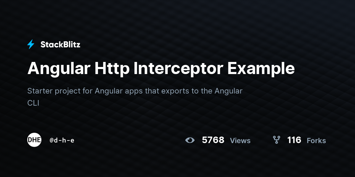 Angular Http Interceptor Example - StackBlitz