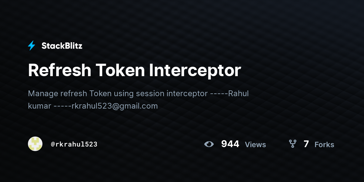 Refresh Token Interceptor - StackBlitz