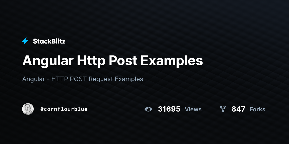 Angular Http Post Examples - StackBlitz