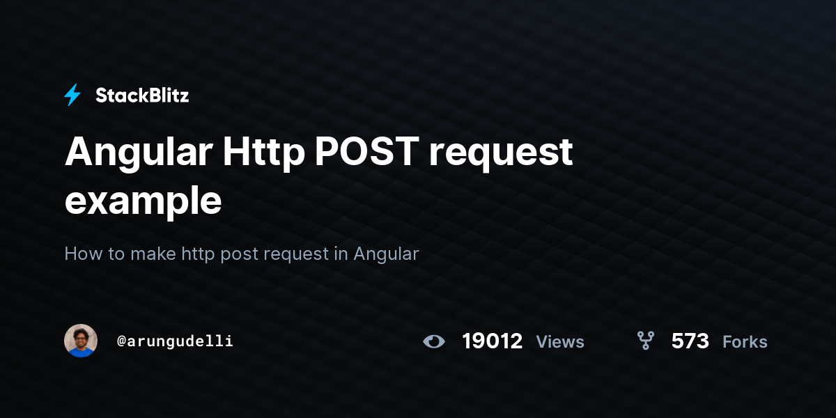 Angular Http POST request example - StackBlitz