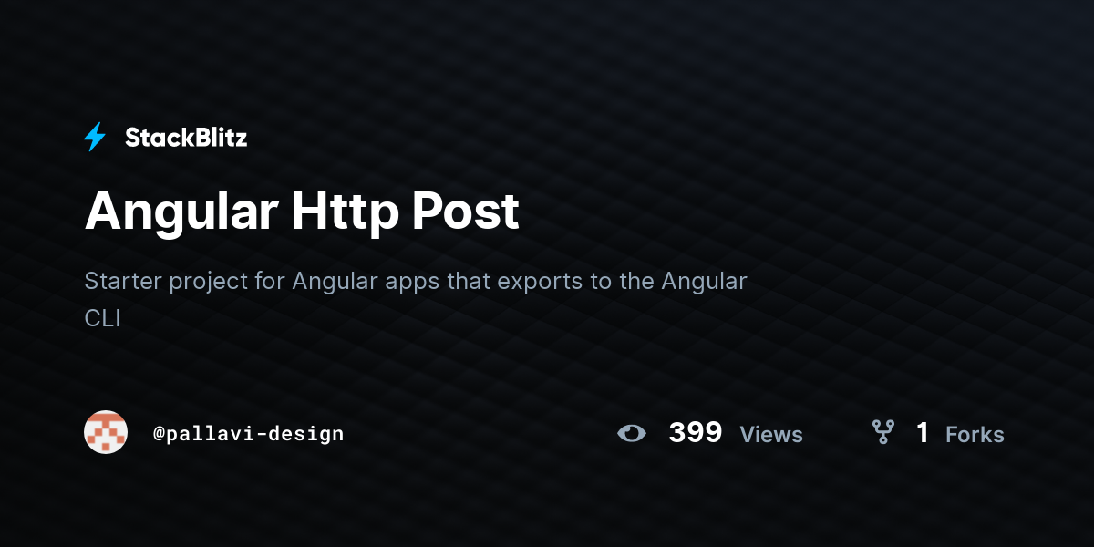 Angular Http Post - StackBlitz