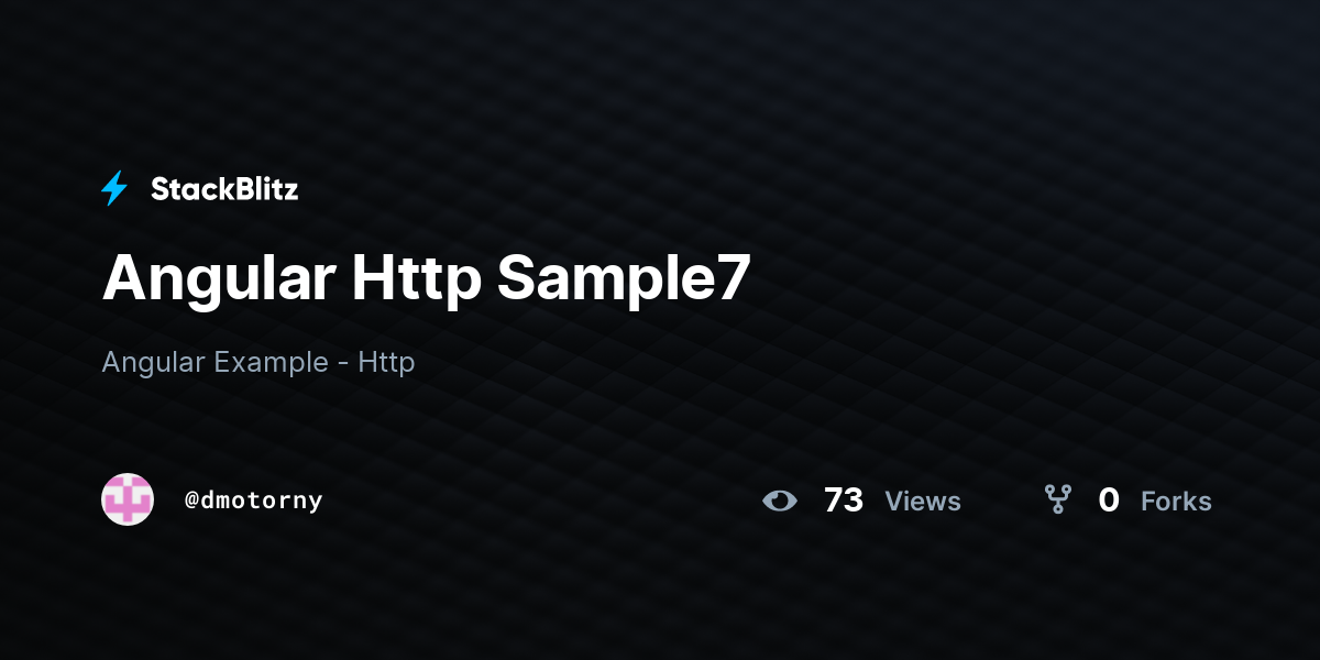 Angular Http Sample7 Stackblitz