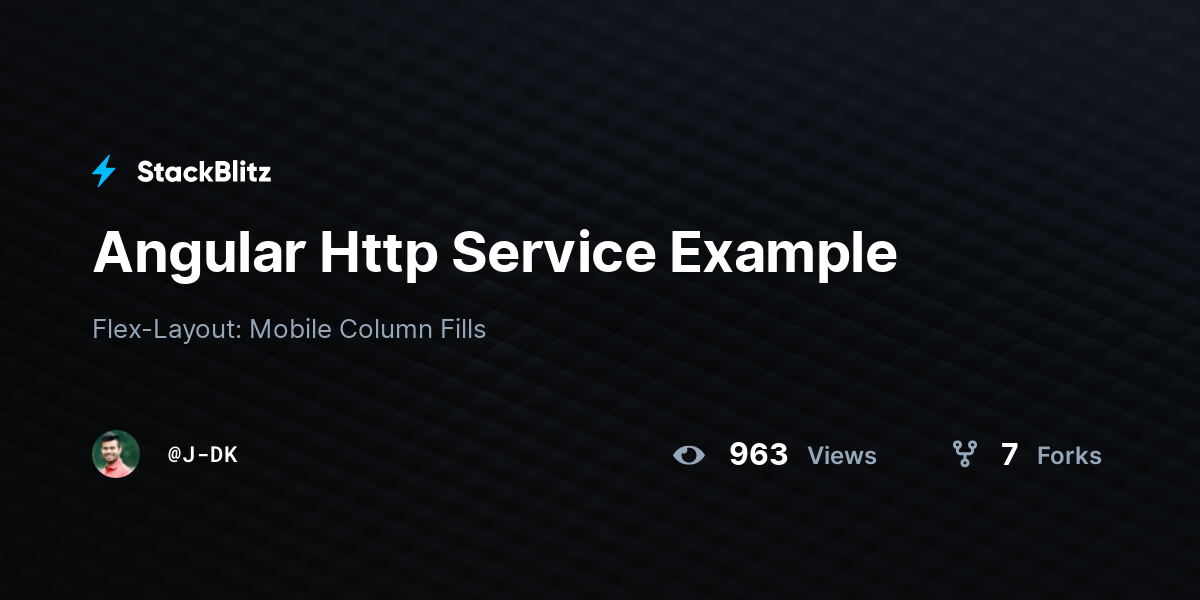Angular Http Service Example - StackBlitz
