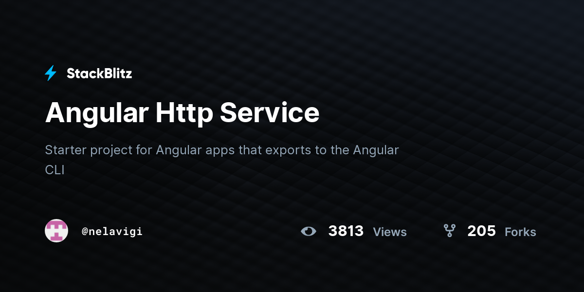 Angular Http Service - StackBlitz