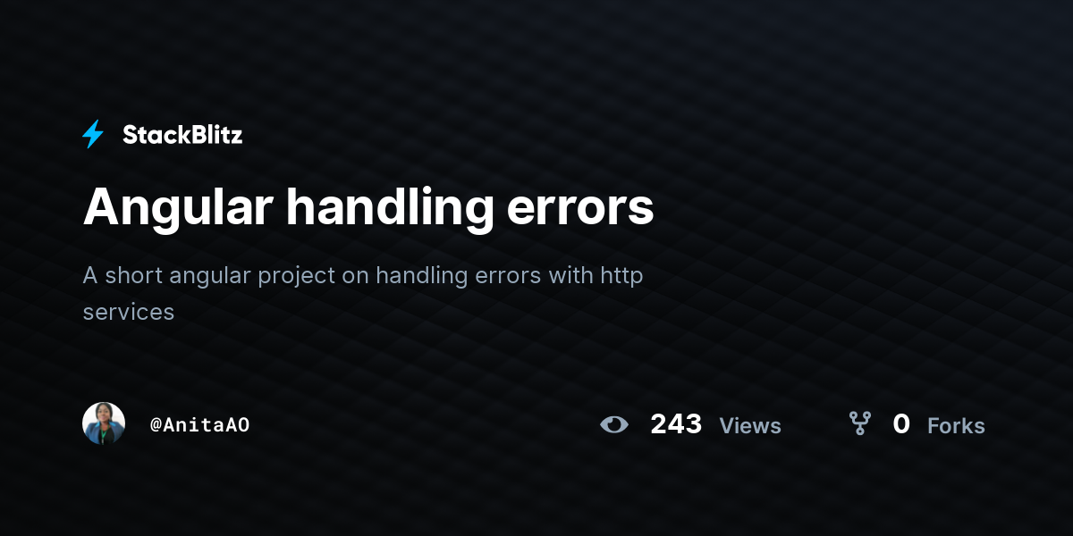 Angular handling errors - StackBlitz