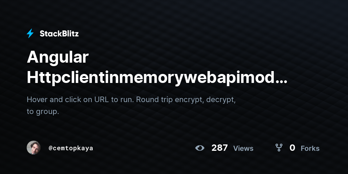 Angular Httpclientinmemorywebapimodule Http Interceptor - StackBlitz