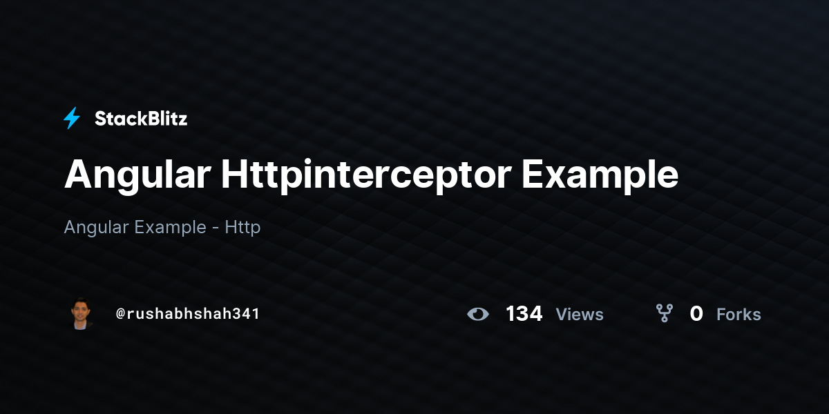 Angular Httpinterceptor Example - StackBlitz