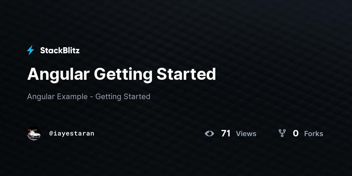 Angular Getting Started Stackblitz