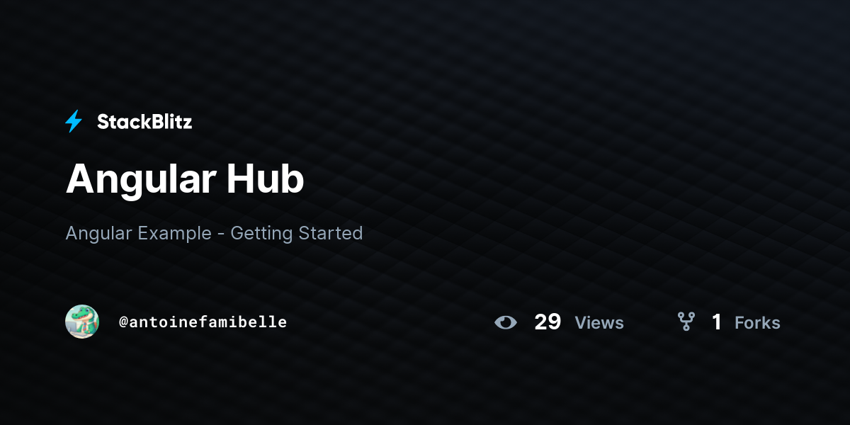 Angular Hub - StackBlitz