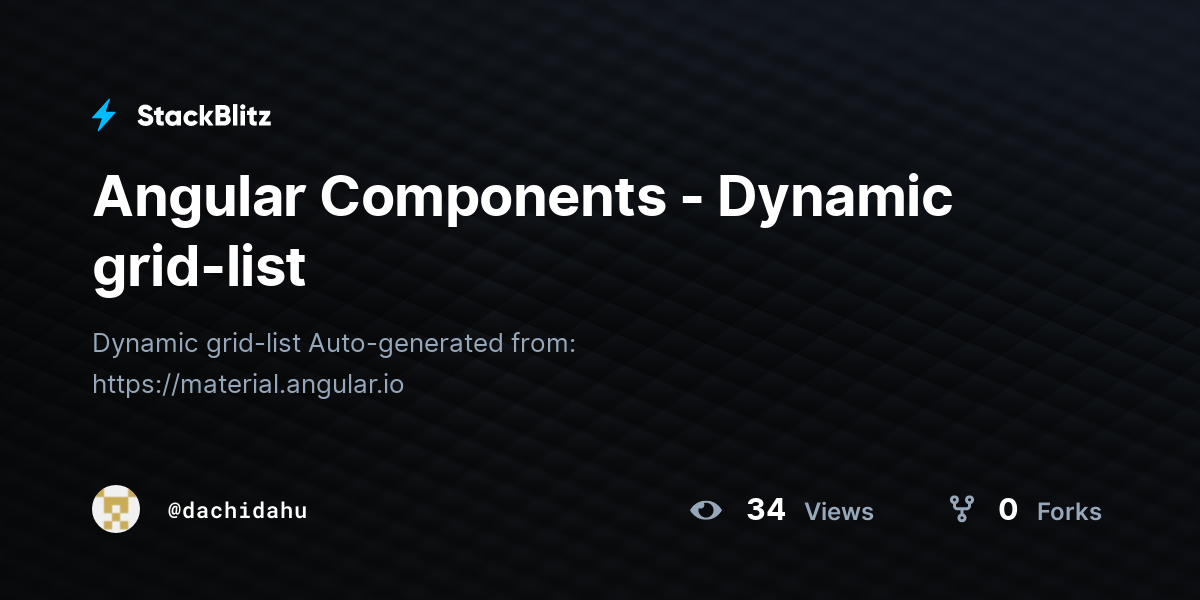 Angular Components - Dynamic grid-list - StackBlitz