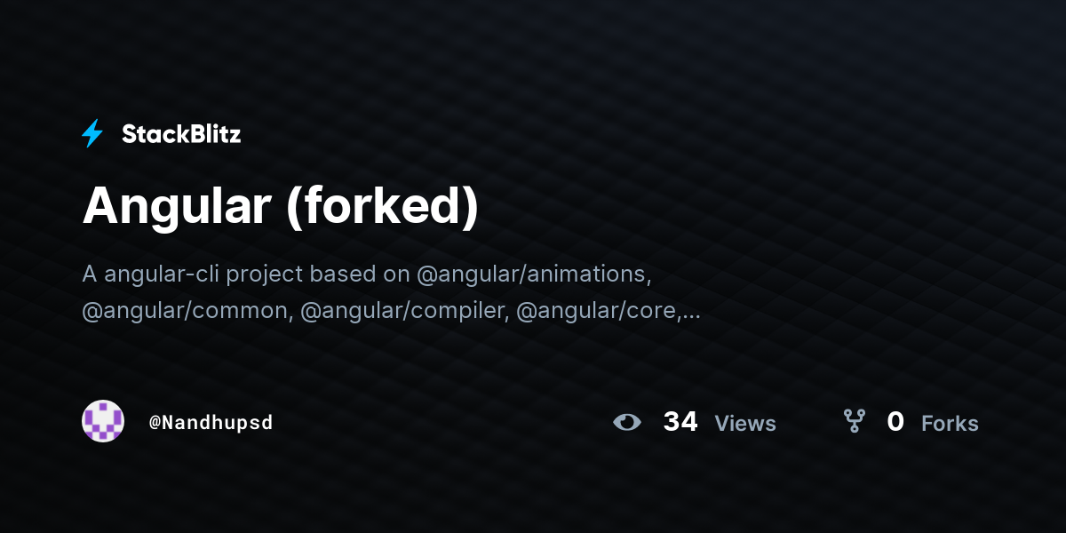 Angular (forked) - StackBlitz
